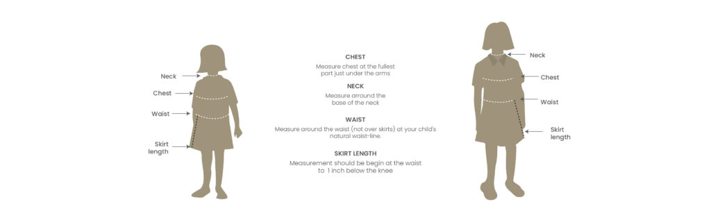 Measurement charts for girls | https://mads.lk